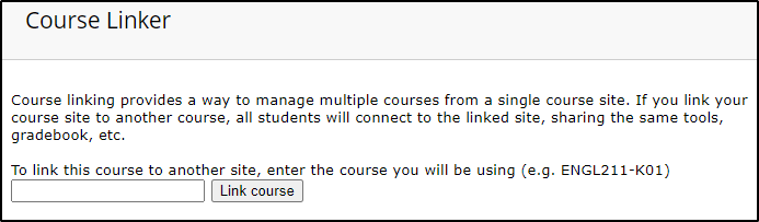 Link Course Sections