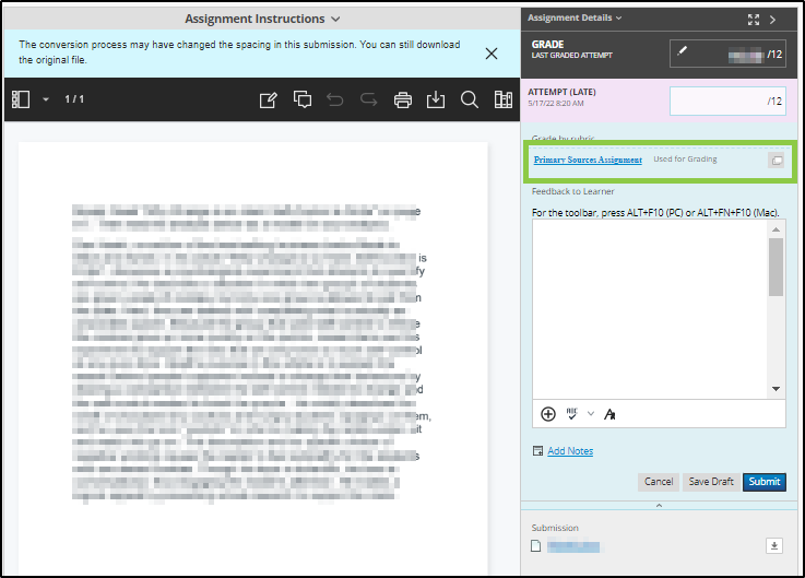 Grading with Blackboard
